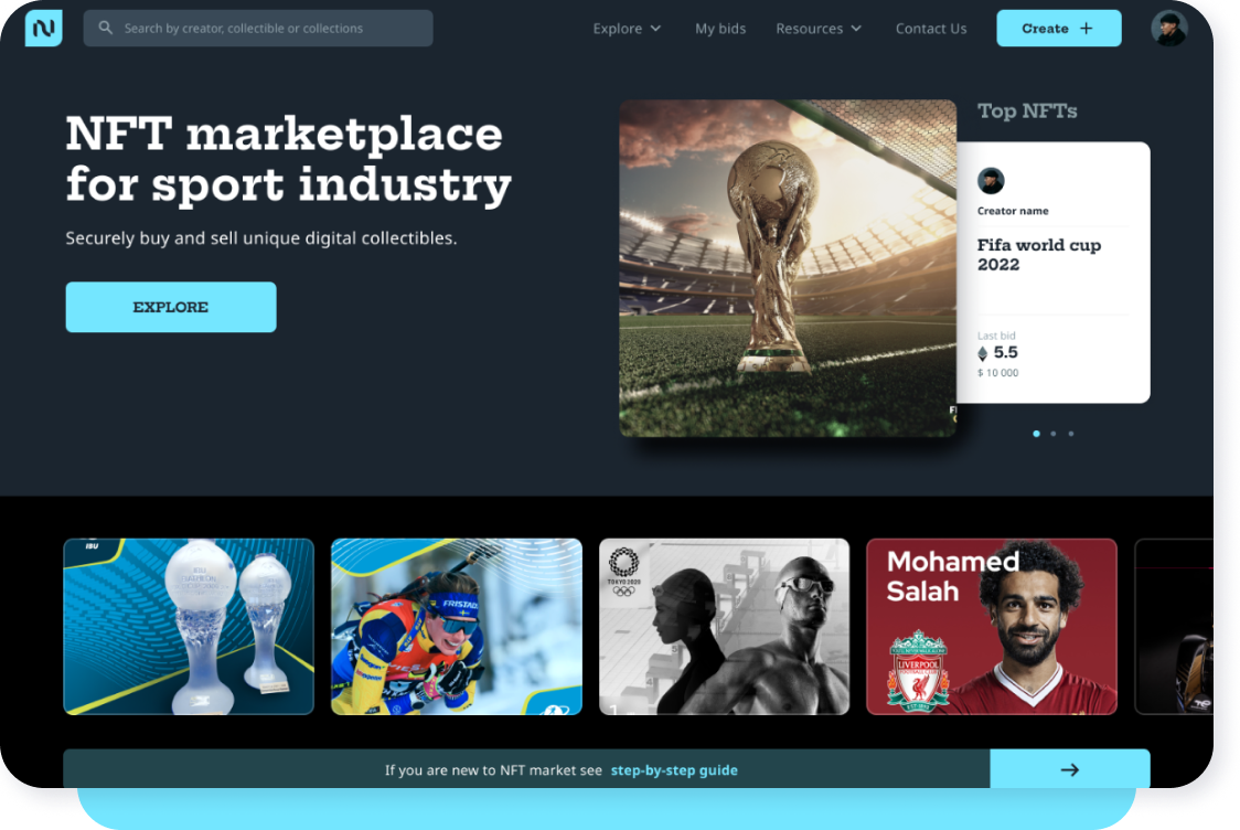 A revolutionary NFT Marketplace for sports amateurs and fans
