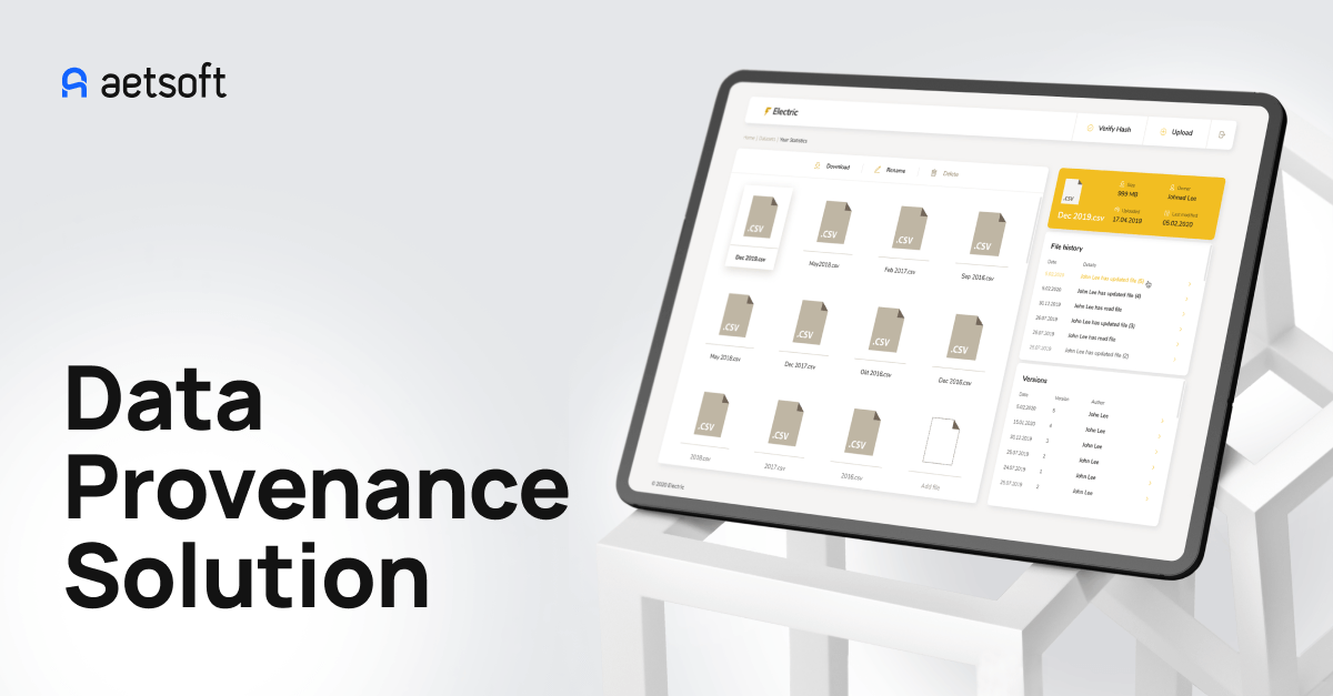 Data provenance solution for enhanced data storing — Aetsoft