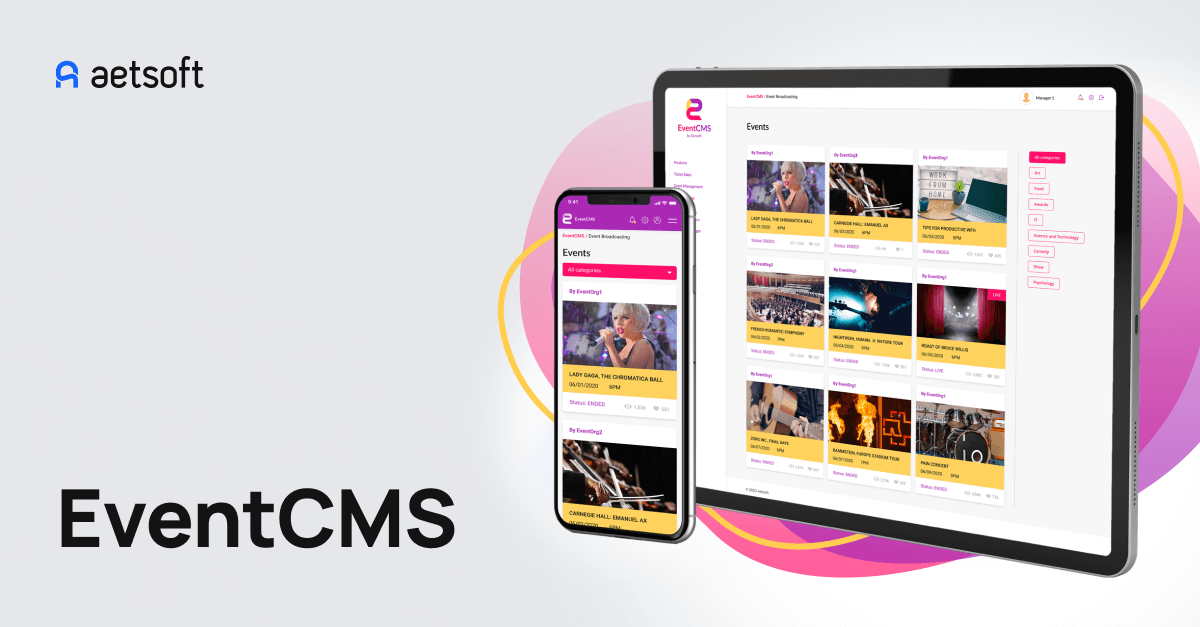 EventCMS for managing online events and selling tickets