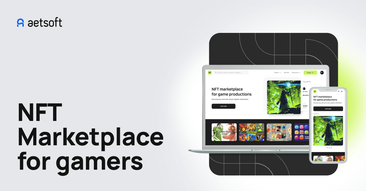 Gaming NFT Marketplace - for Gamers and Game Producers - Aetsoft