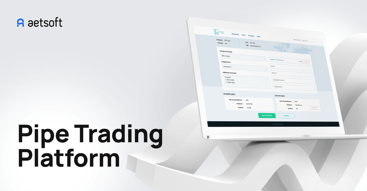 Pipe trading platform by Aetsoft